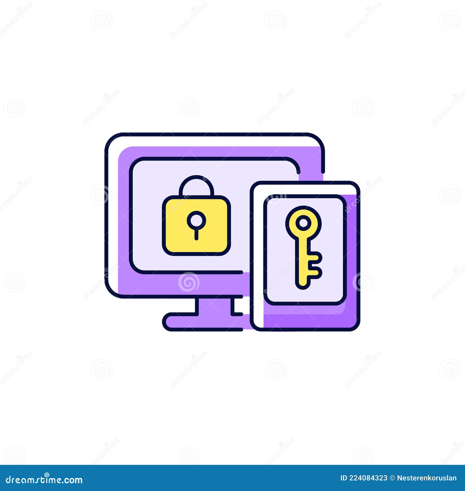 Multi-factor Authentication Purple RGB Color Icon Stock Vector ...