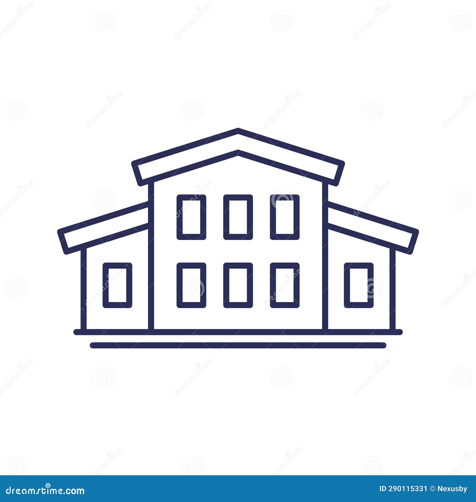 Multi Family House Line Icon, Vector Stock Vector - Illustration of ...