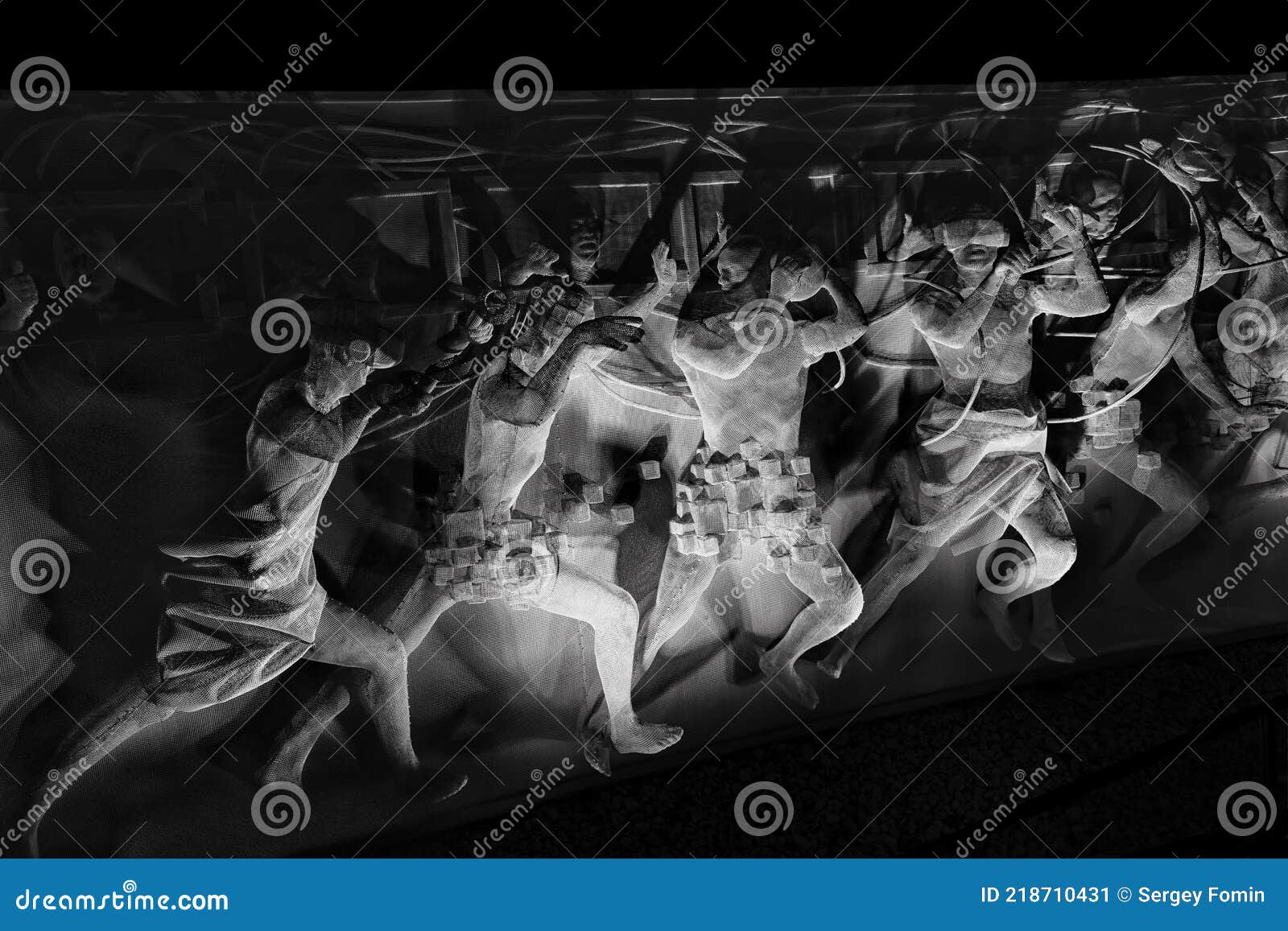 Multi-figure Bas-relief Made of Plastic Mesh `Artificial Environment ...