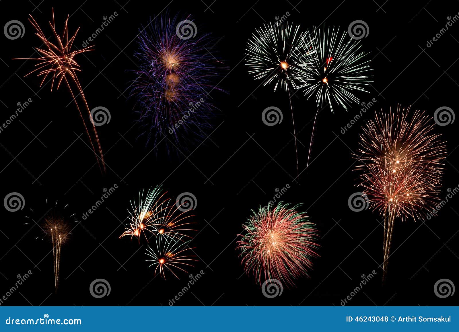 Multi Firework from Huahin Firework Show Stock Photo - Image of ...