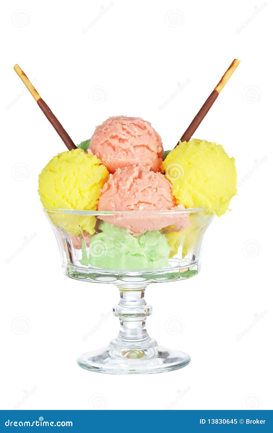 Multi Flavor Ice Cream Glass Stock Image - Image of cream, heap: 13830645