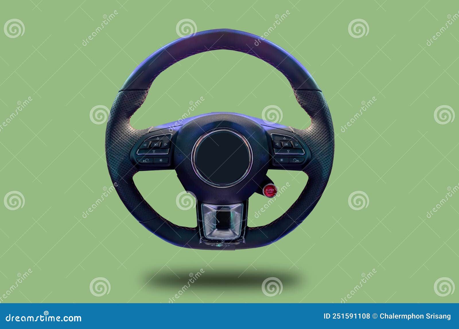Multi-function Car Steering Wheel, Black Leather, Safety Control System ...