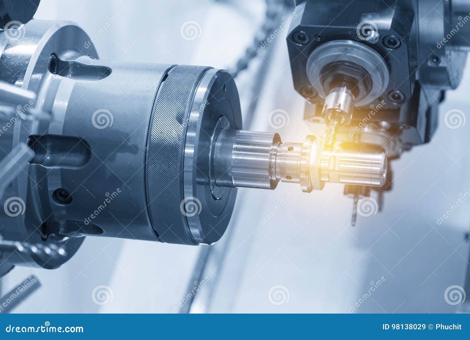 The Multi Function CNC Lathe Machine Stock Image - Image of factory ...