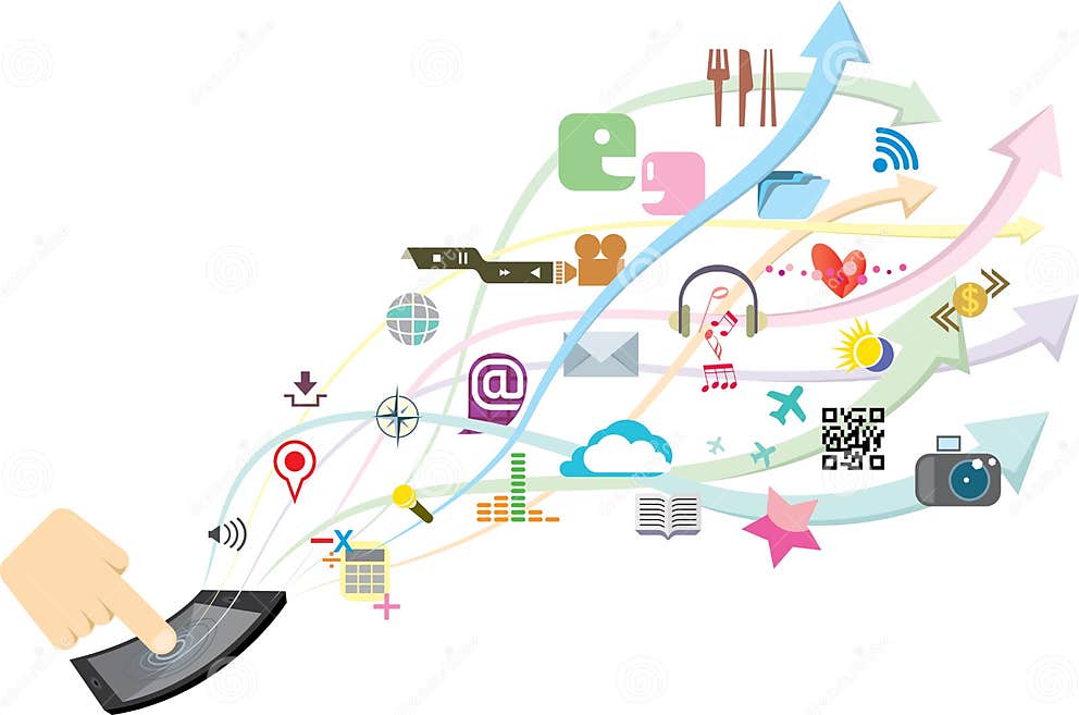 Multi Function Fantasy Smart Phone Device Stock Vector - Illustration ...