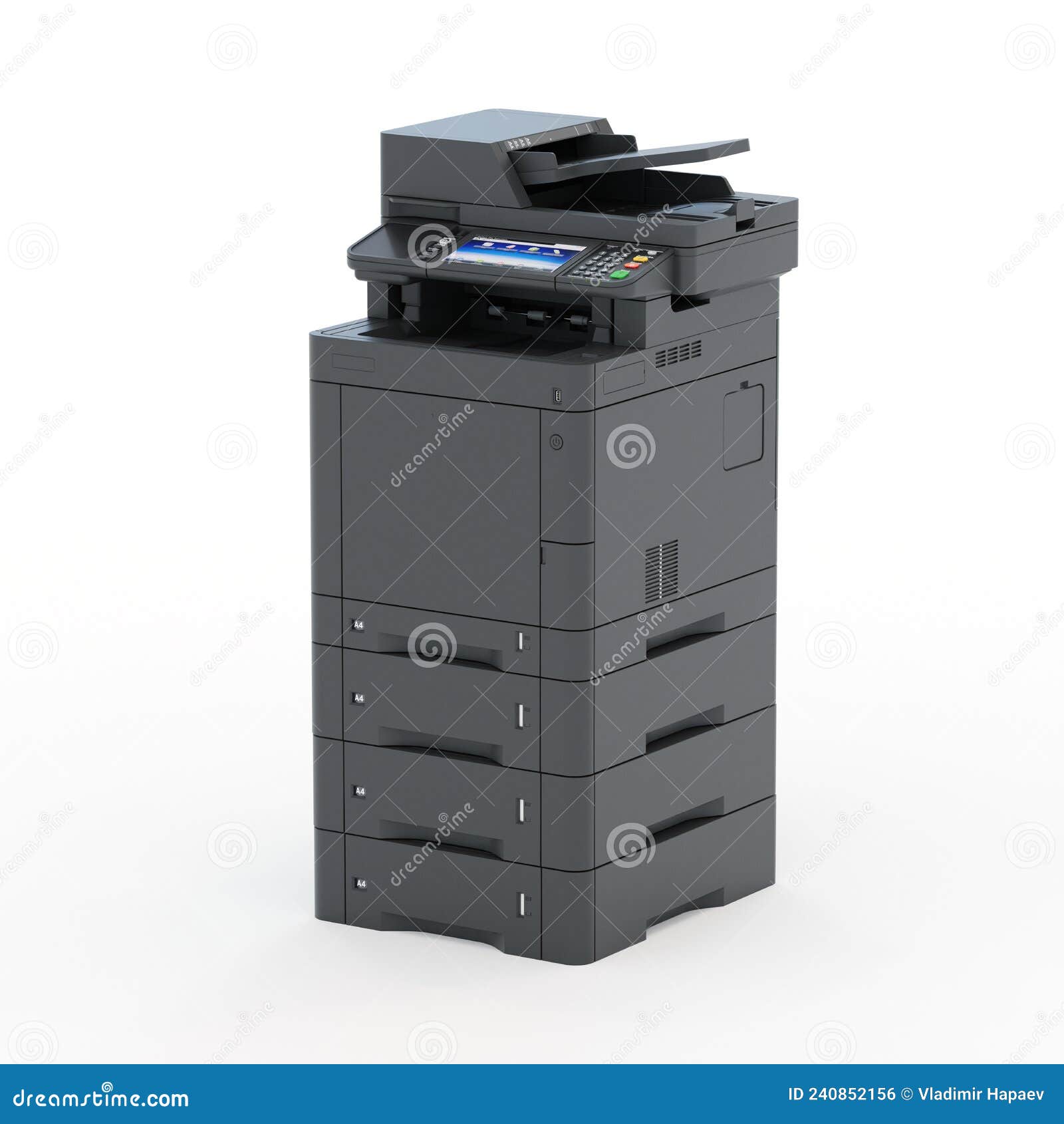 Multi-function Printer Scanner. Isolated Office Professional Technology. 3D Illustration. Stock ...