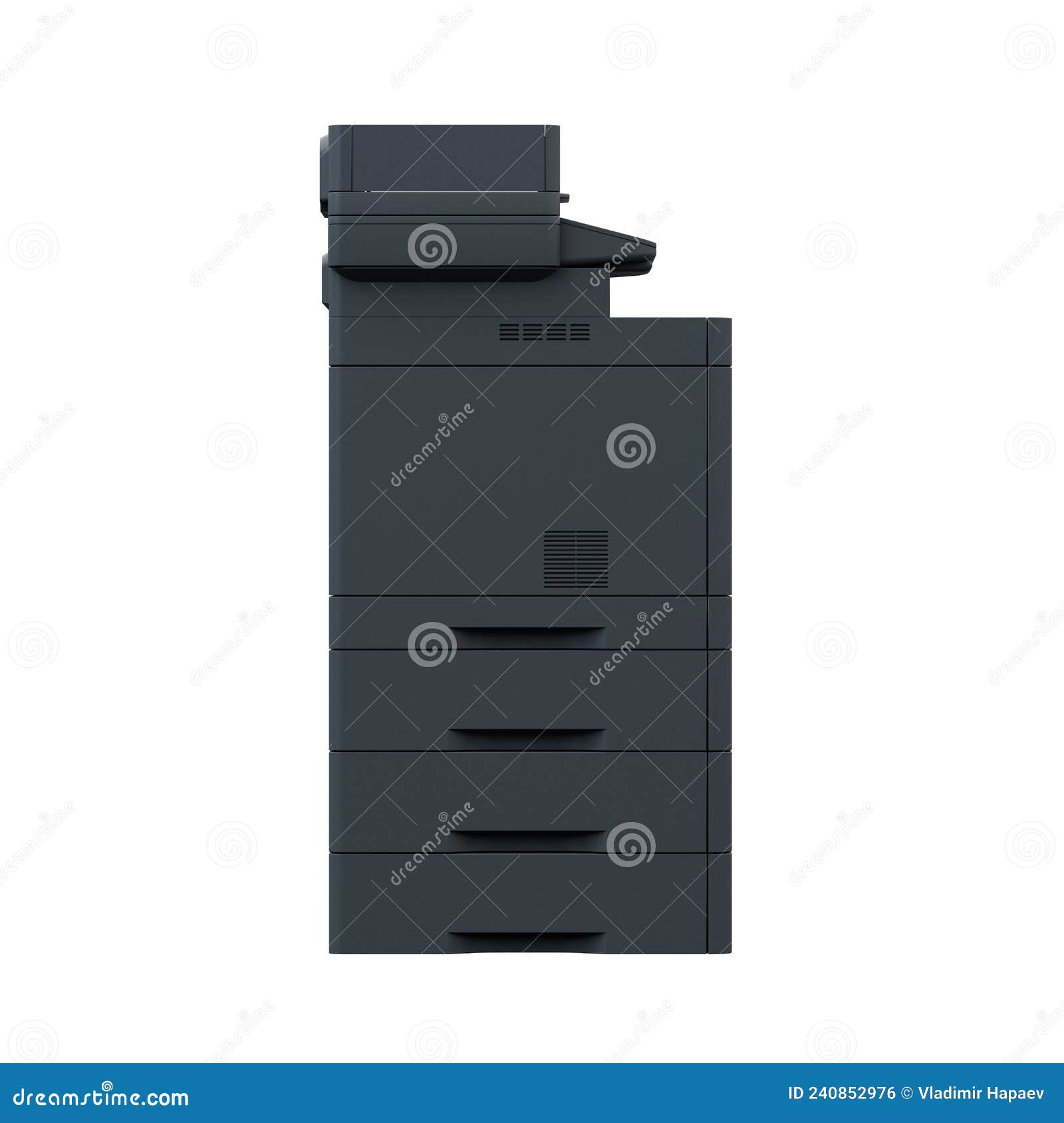 Multi-function Printer Scanner. Isolated Office Professional Technology. 3D Illustration. Stock ...