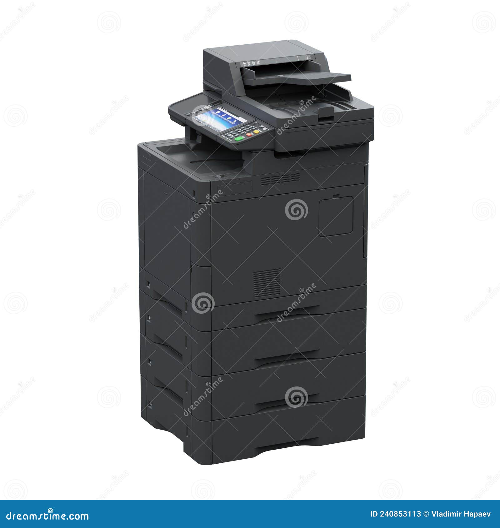 Multi-function Printer Scanner. Isolated Office Professional Technology. 3D Illustration. Stock ...