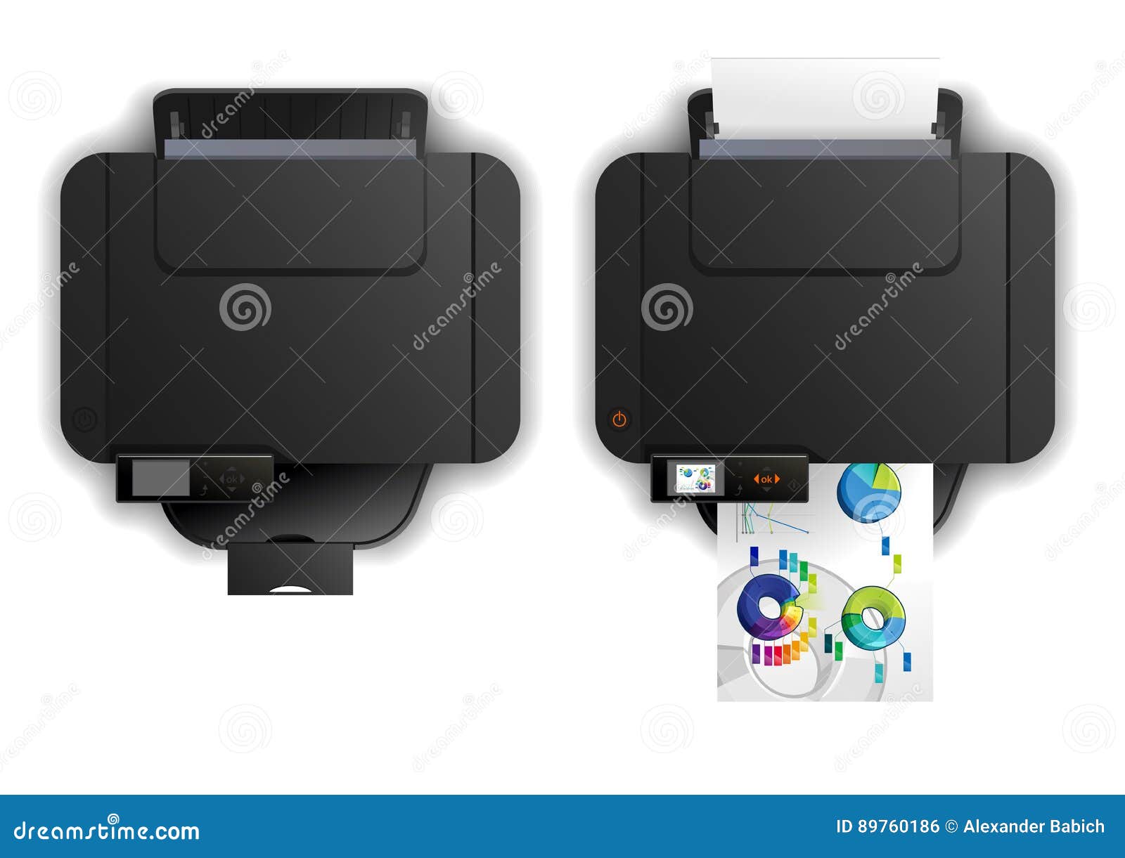 Multi function printer stock vector. Illustration of inkjet - 89760186