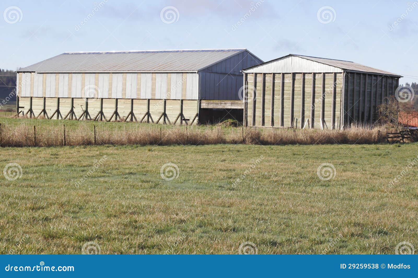 Multi-Functional Farm Buildings Stock Photo - Image of feed, wooden ...