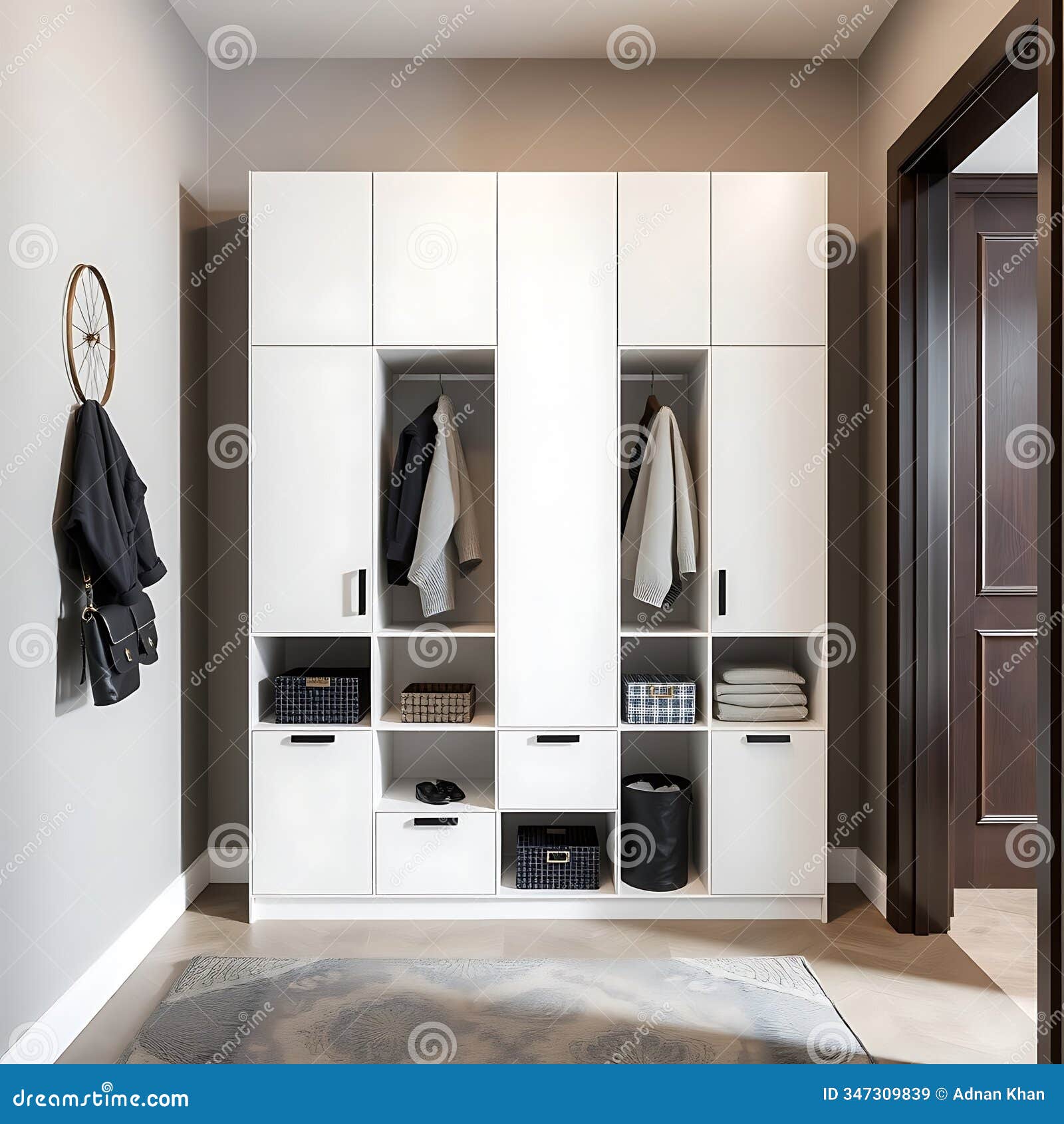A Multi Functional Modular Storage Unit in a Stylish Hallway Designed ...