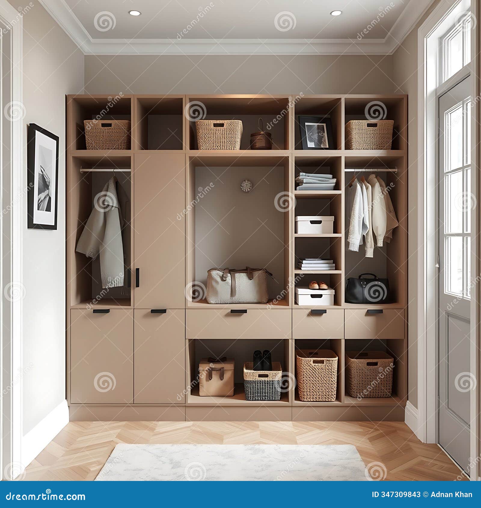A Multi Functional Modular Storage Unit in a Stylish Hallway Designed ...