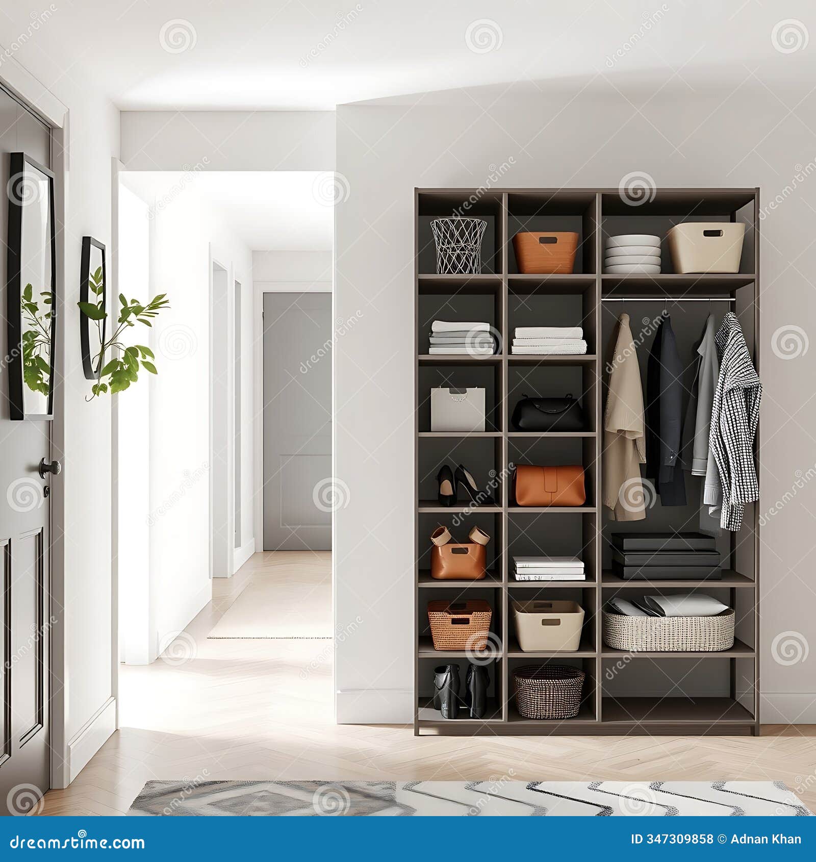 A Multi Functional Modular Storage Unit In A Stylish Hallway Designed ...