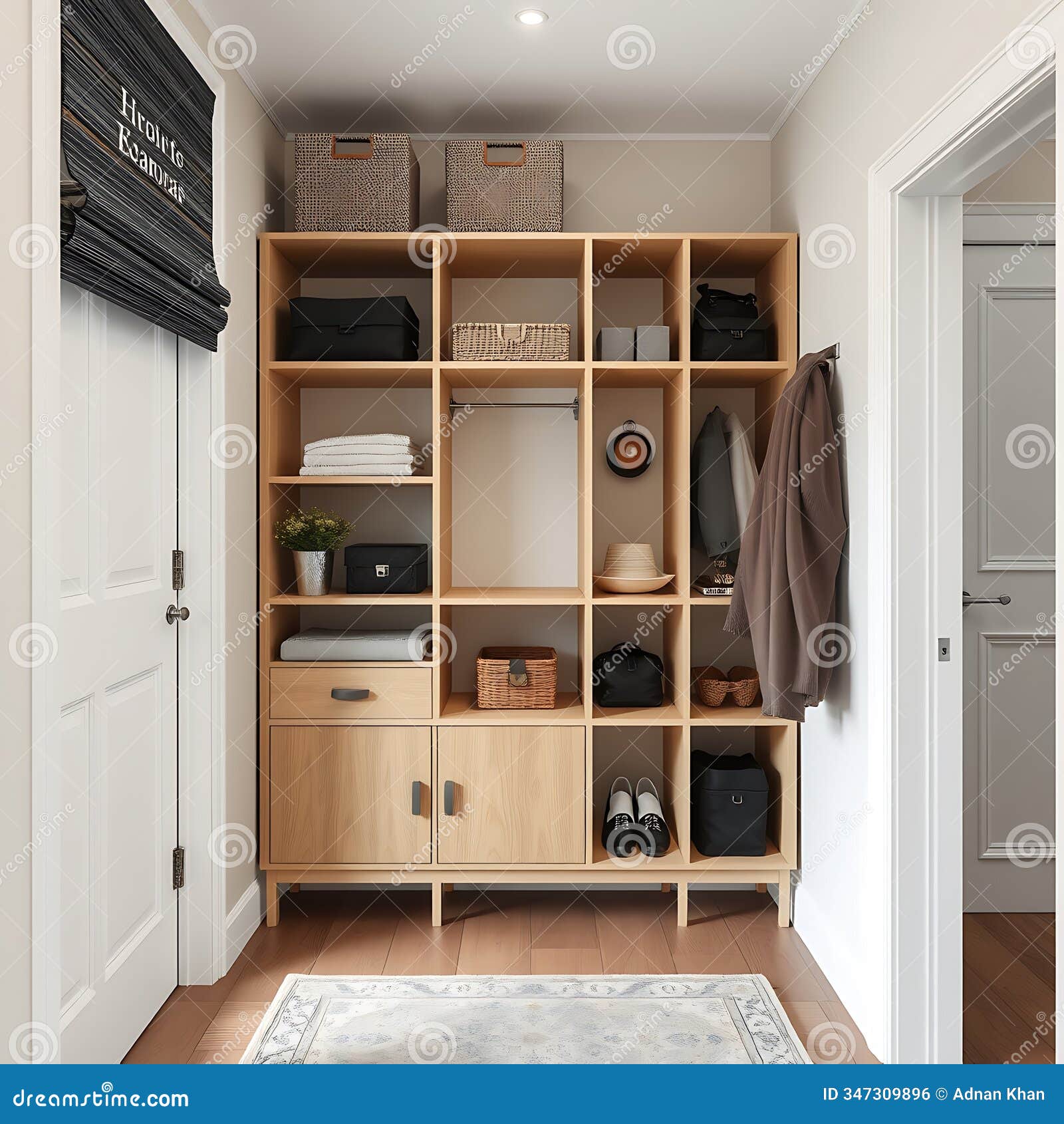 A Multi Functional Modular Storage Unit in a Stylish Hallway Designed ...