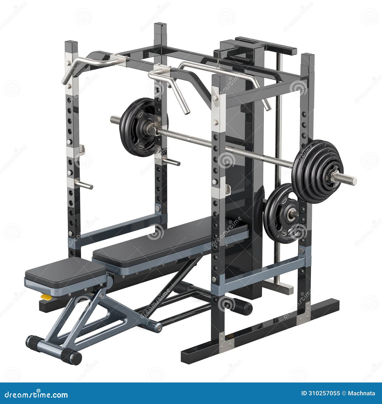 Multi Functional Trainer Machine. Power Rack with Workout Bench and ...