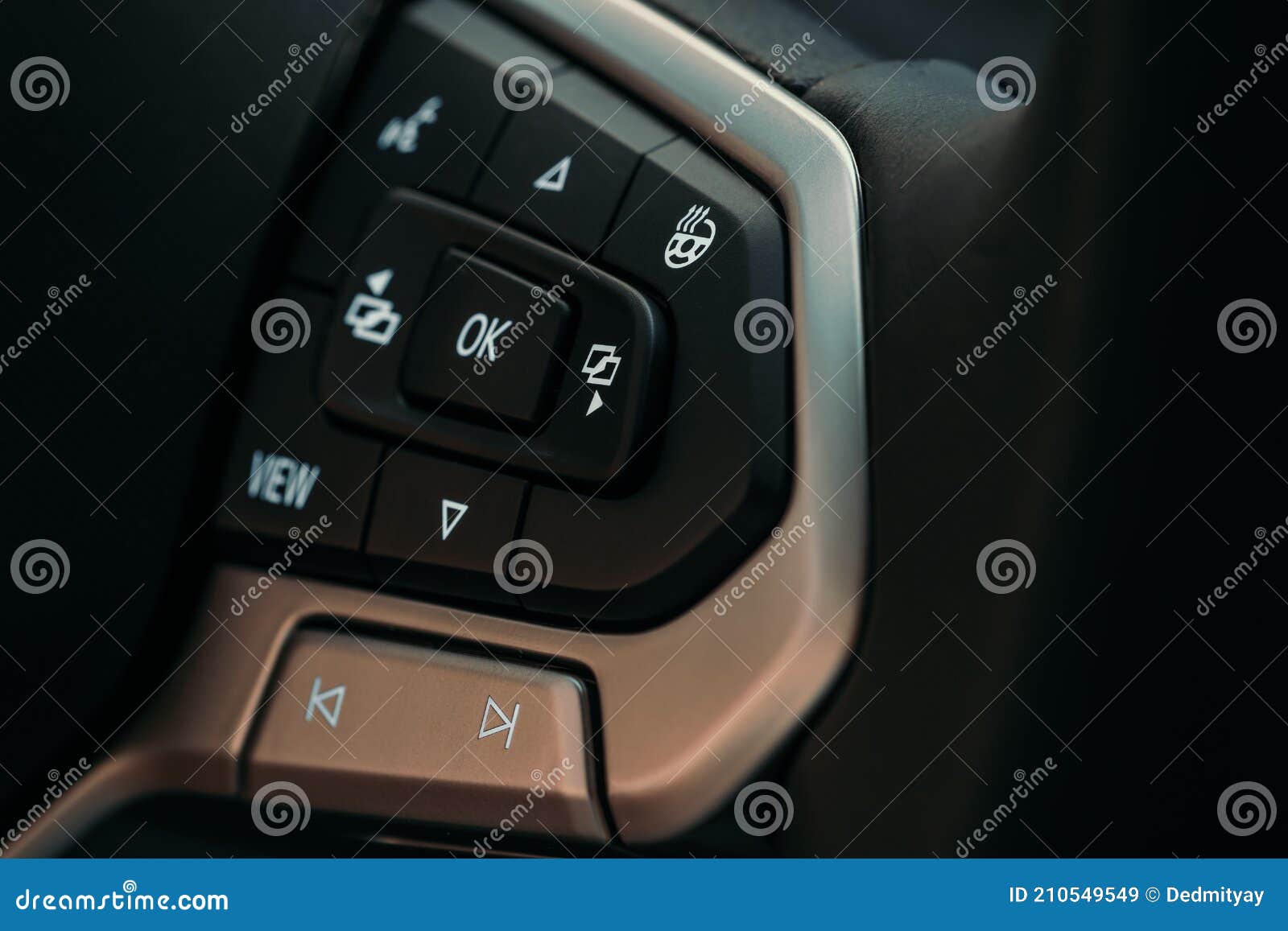 Multi-functions Control Buttons on Modern Steering Wheel in New Car ...