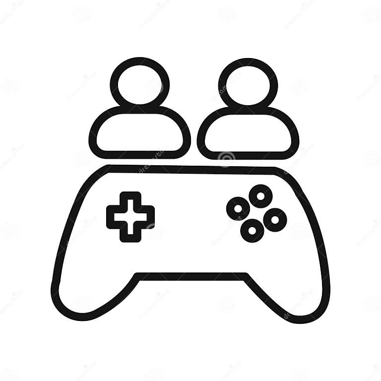 Multi Game Player Icon Linear Graphics Set Vector Stock Illustration ...