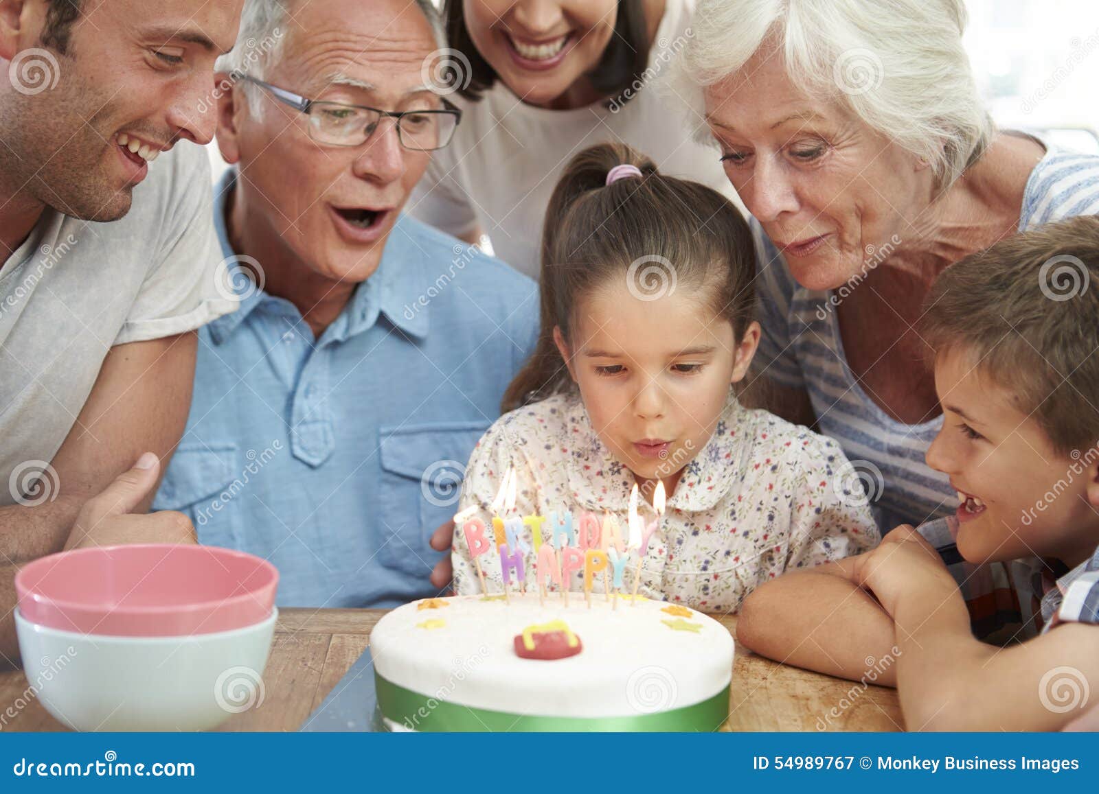 Multi Generation Family Celebrating Daughter S Birthday Stock Image ...