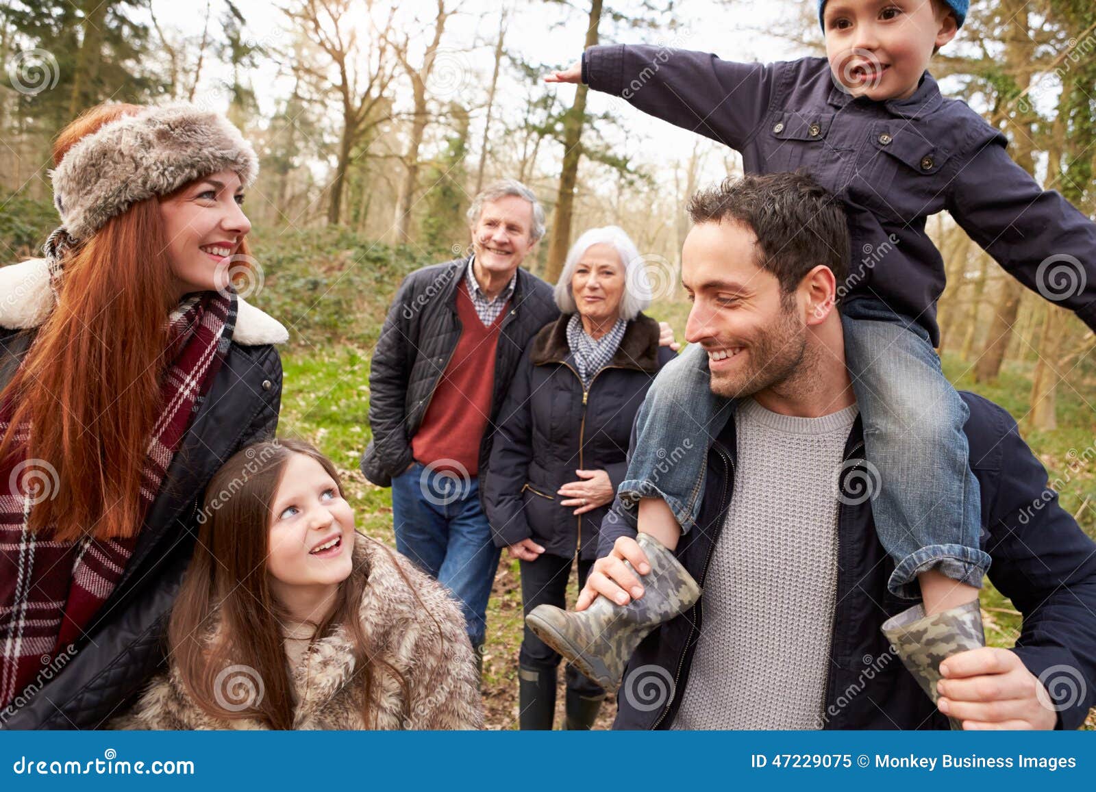Multi Generation Family on Countryside Walk Stock Image - Image of male ...