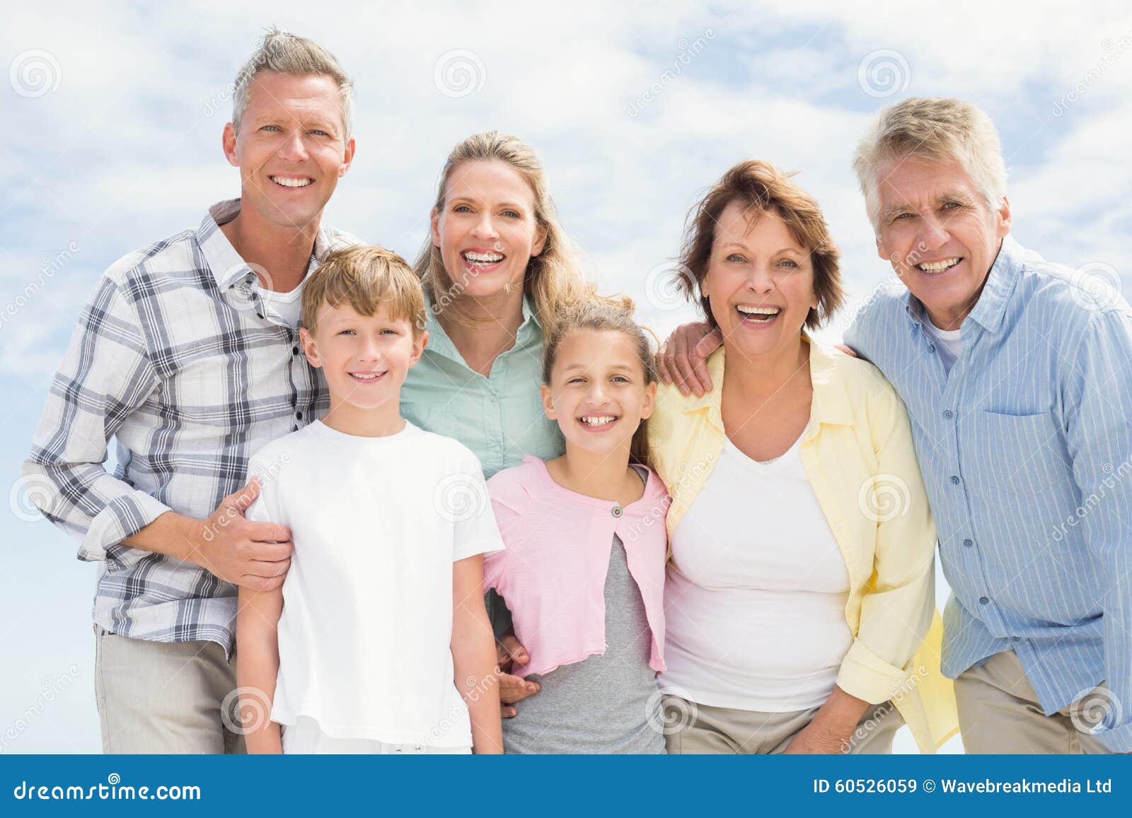Multi Generation Family Happy and Smiling Stock Image - Image of granny ...