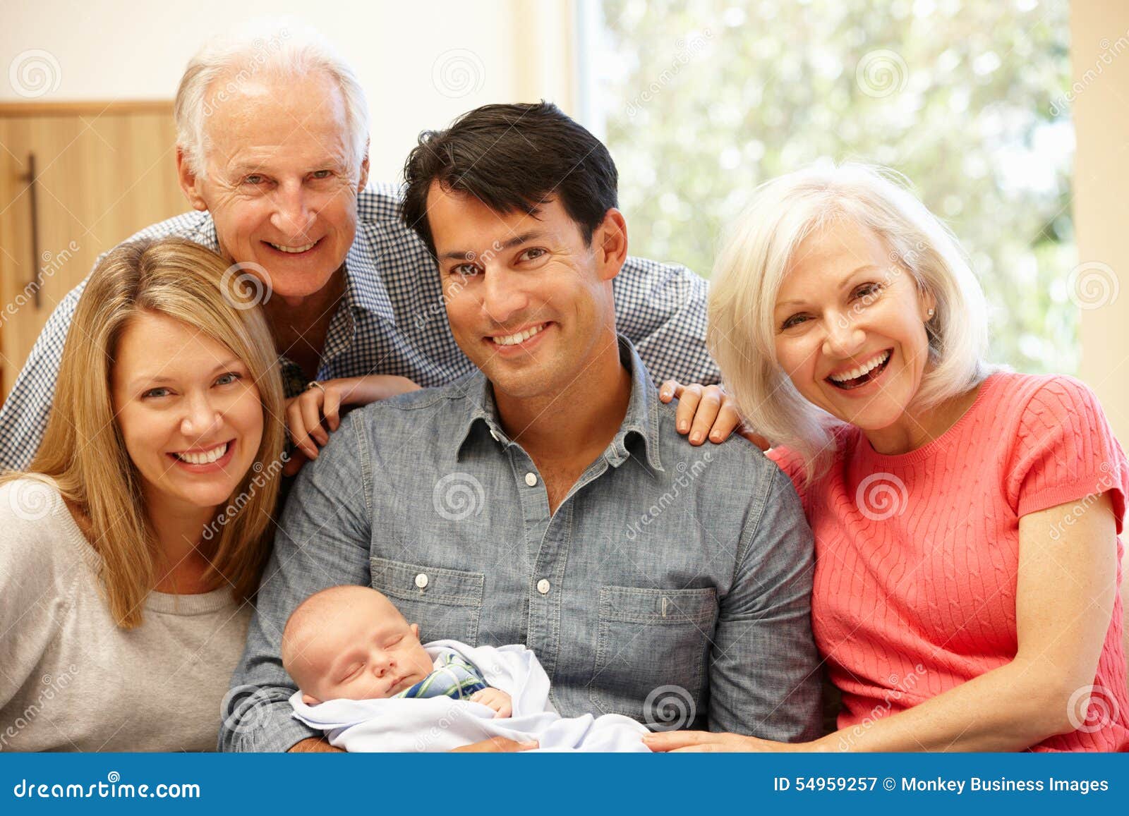 Multi-generation Family Portrait Stock Image - Image of enjoying, happy ...