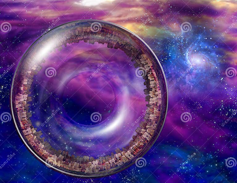 Multi-Generational Interstellar Ship Stock Illustration - Illustration ...