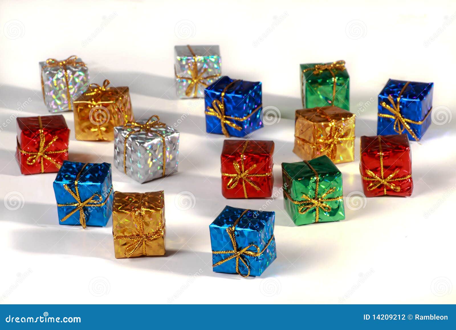 Multi gifts stock photo. Image of wrapped, gold, cube - 14209212