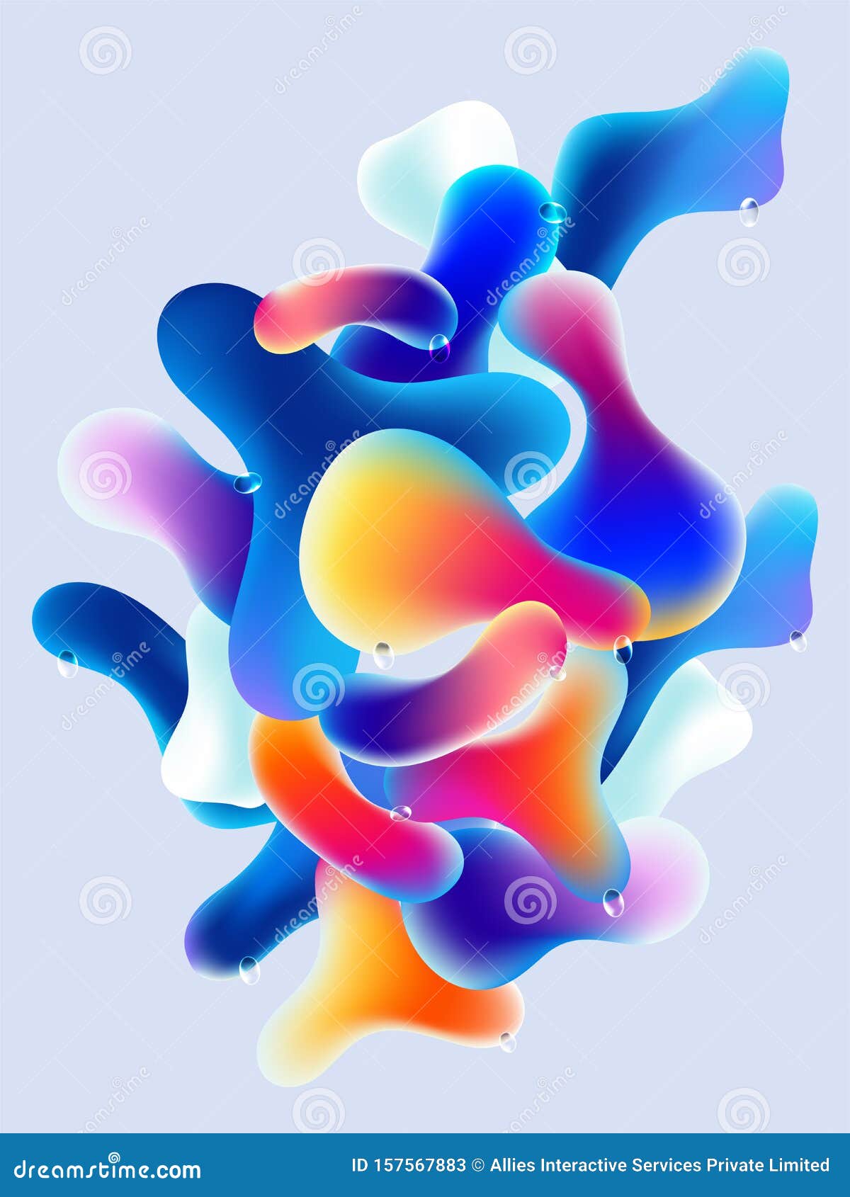 Multi Gradient Color Liquid Bubble of Fluid Art. Stock Illustration ...
