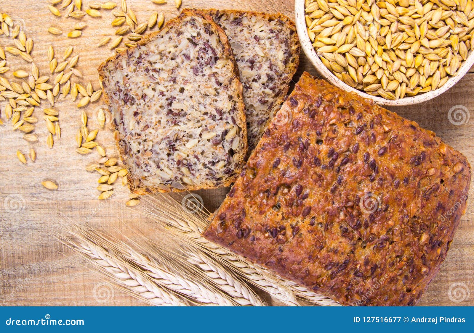 Multi-grain Bread on a Wooden Background. Healthy Food Concept. Stock ...