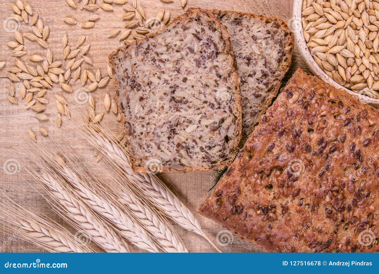 Multi-grain Bread on a Wooden Background. Healthy Food Concept. Stock ...