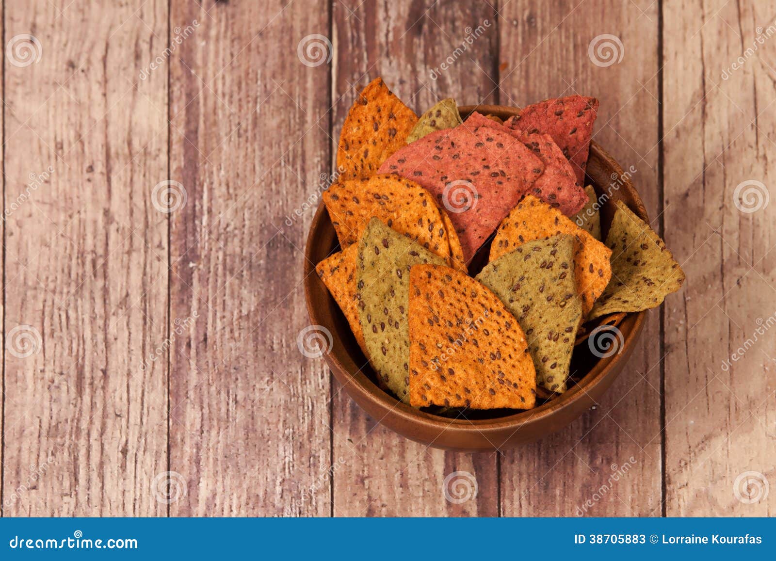 Multi Grain Flax Seed Tortilla Chips Stock Image - Image of grain, flax ...