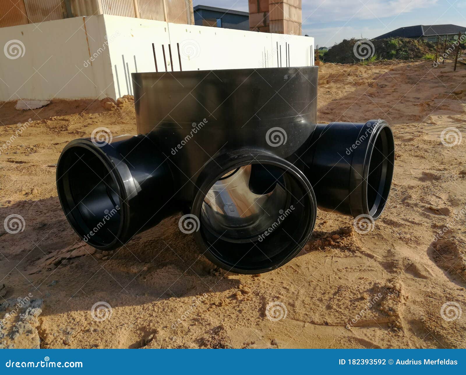 Multi Junction Sewage Pipe Fitting Stock Photo - Image of maintenance ...