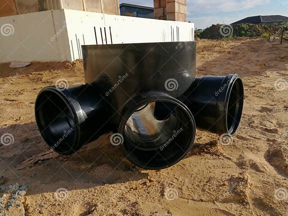 Multi Junction Sewage Pipe Fitting Stock Photo - Image of maintenance ...