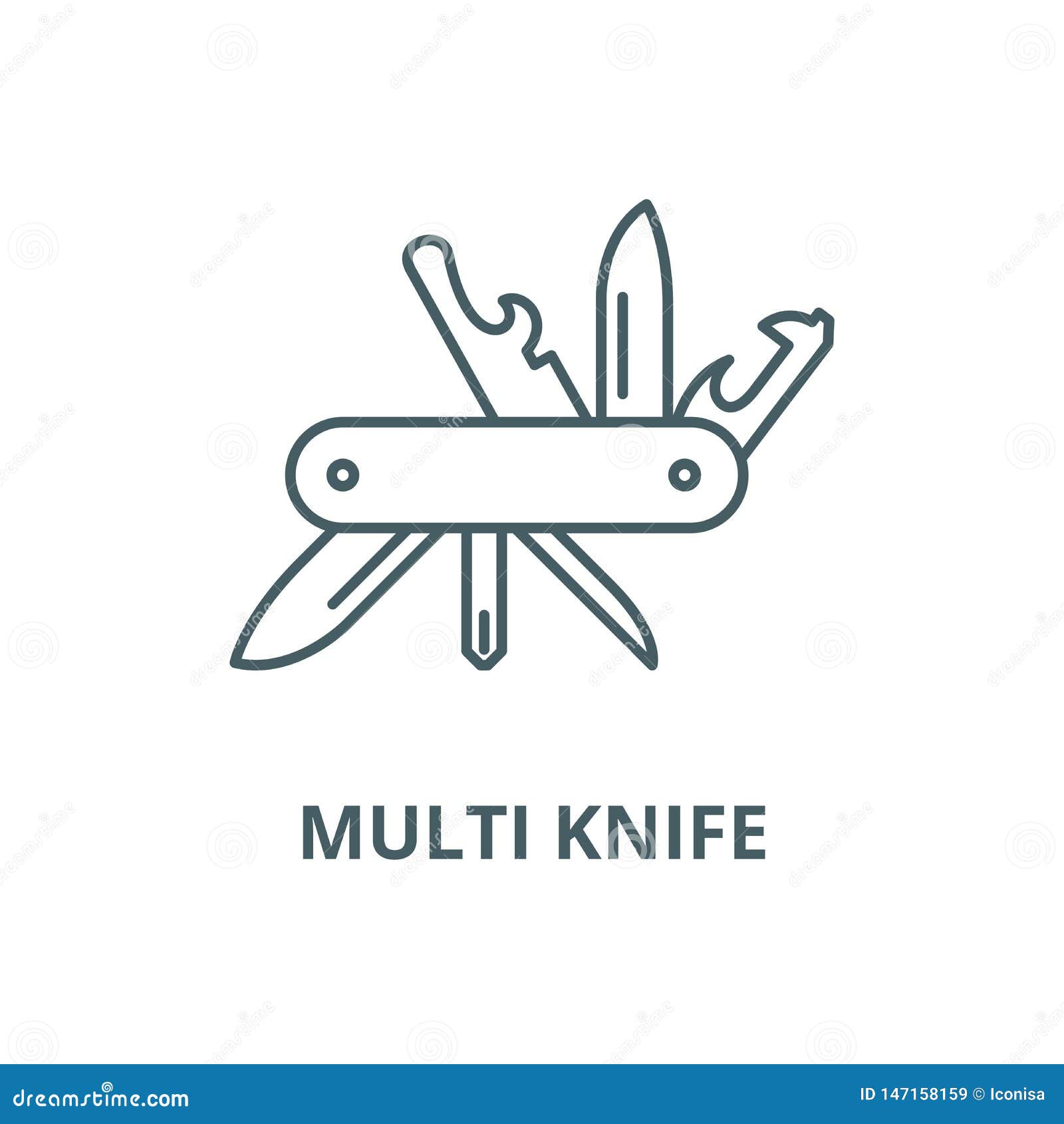 Multi Knife Vector Line Icon, Linear Concept, Outline Sign, Symbol ...
