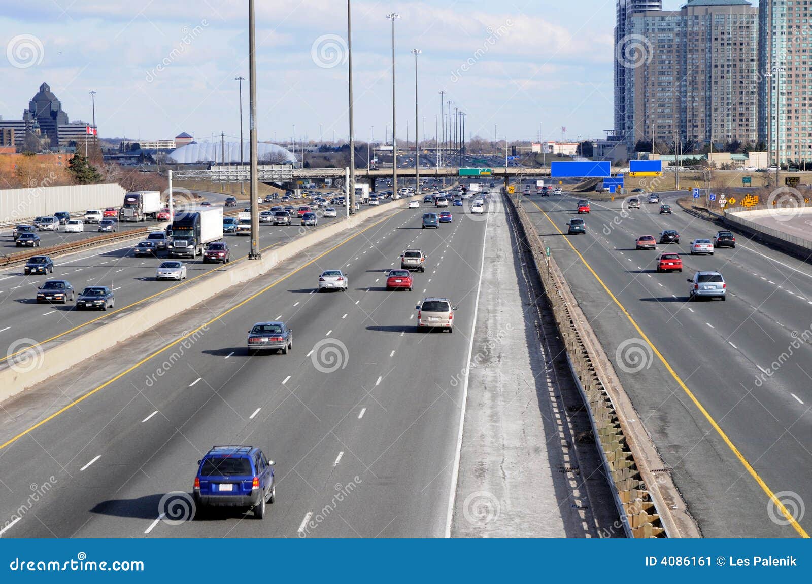 Multi-lane highway stock image. Image of collector, canada - 4086161