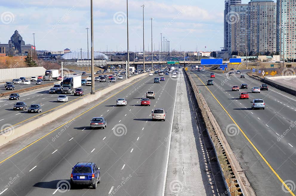 Multi-lane highway stock image. Image of collector, canada - 4086161