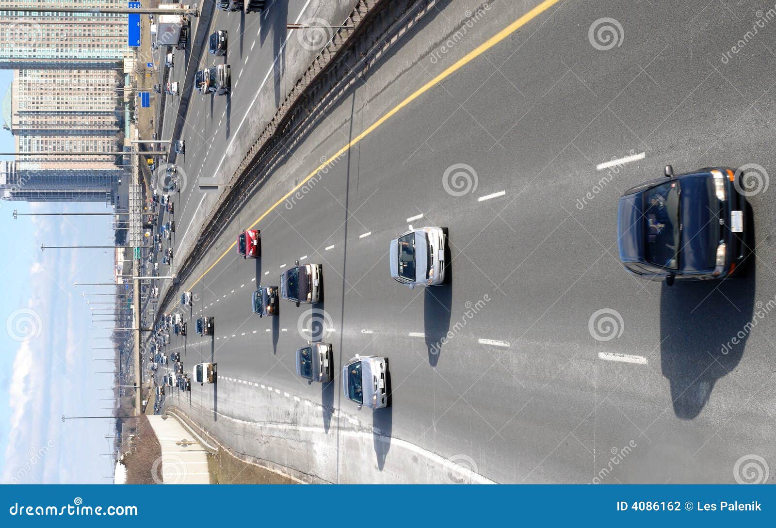 Multi-lane highway stock photo. Image of directions, signs - 4086162