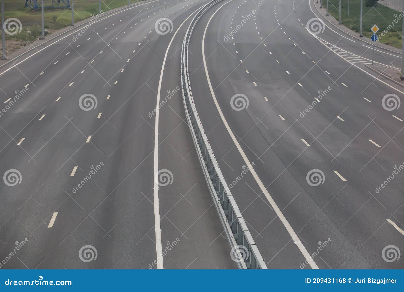 Multi-lane Highway with Markings on Asphalt Stock Photo - Image of ...