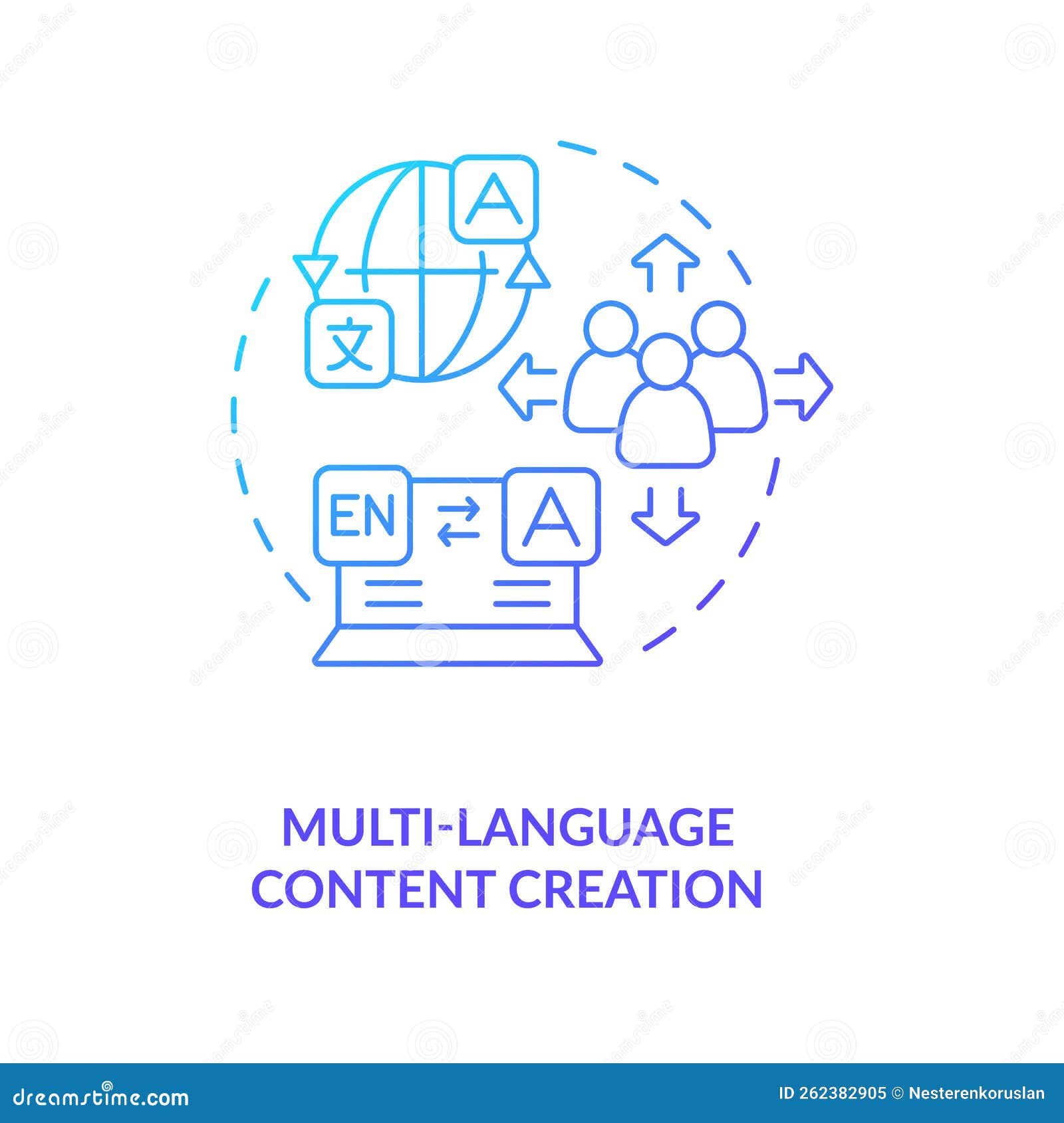 Multi-language Content Creation Blue Gradient Concept Icon Stock Vector ... Multi-language Content Creation Blue Gradient Concept Icon Stock Vector ...