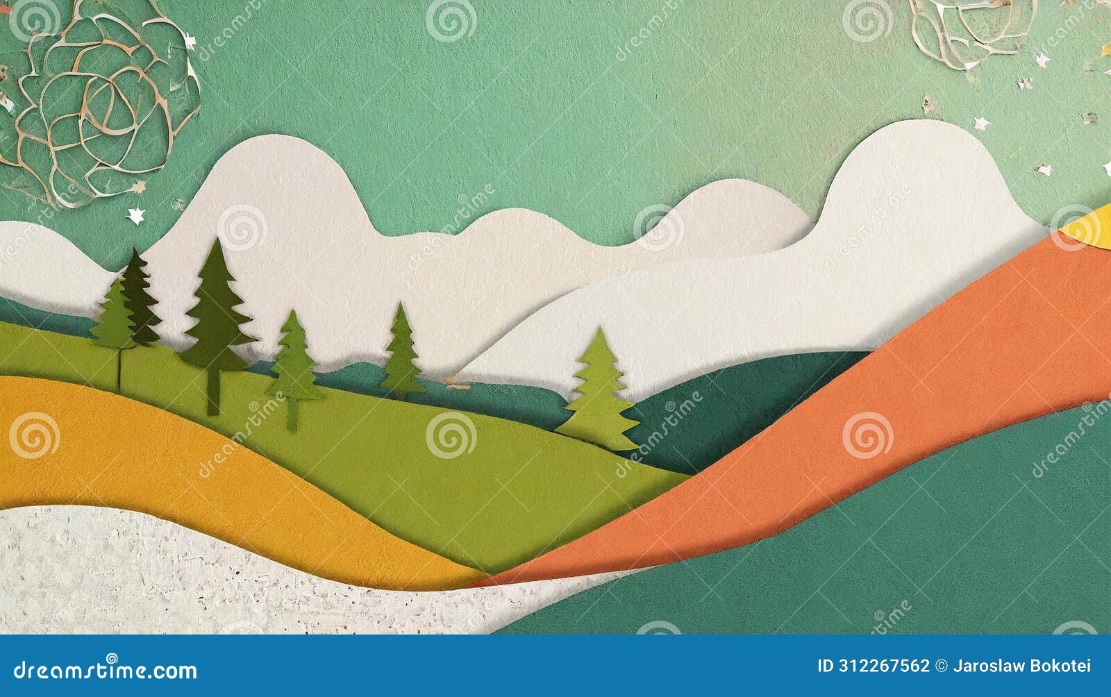 Multi-layer Landscape for Cards and Congratulations Stock Illustration ...