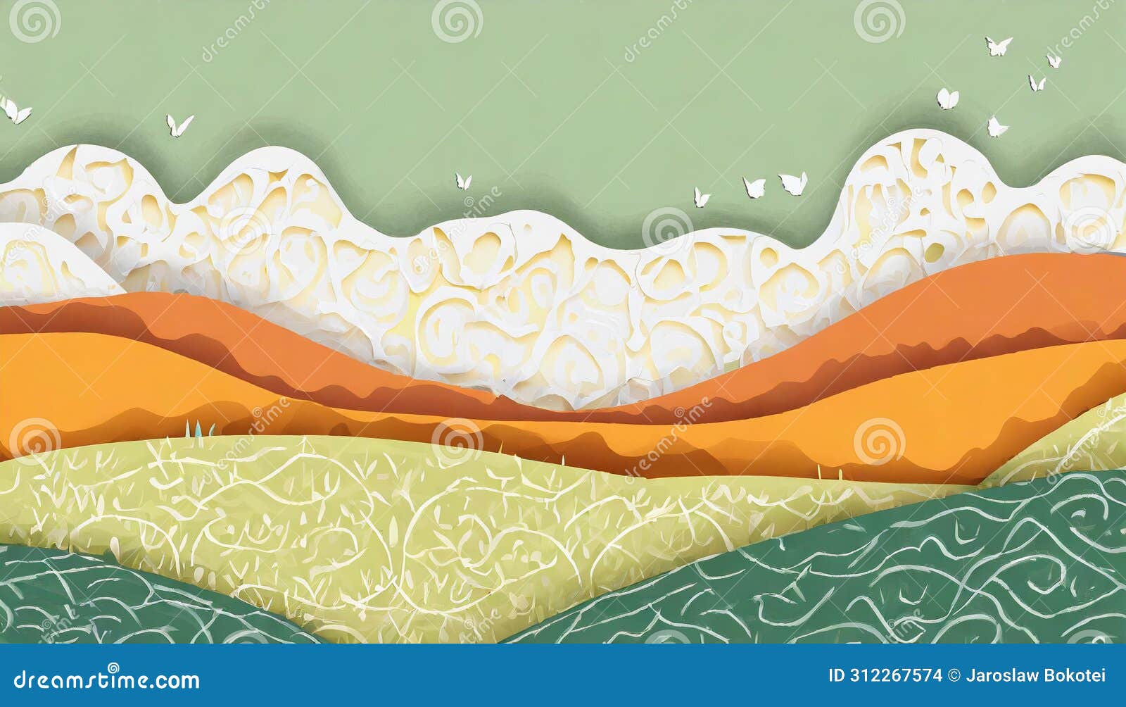 Multi-layer Landscape for Cards and Congratulations Stock Illustration ...