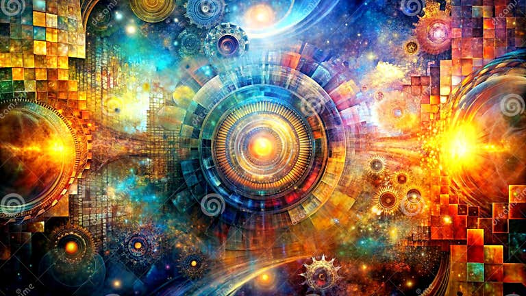 A Complex and Intricate Abstract Artwork, Exploring Layers of Time and ...