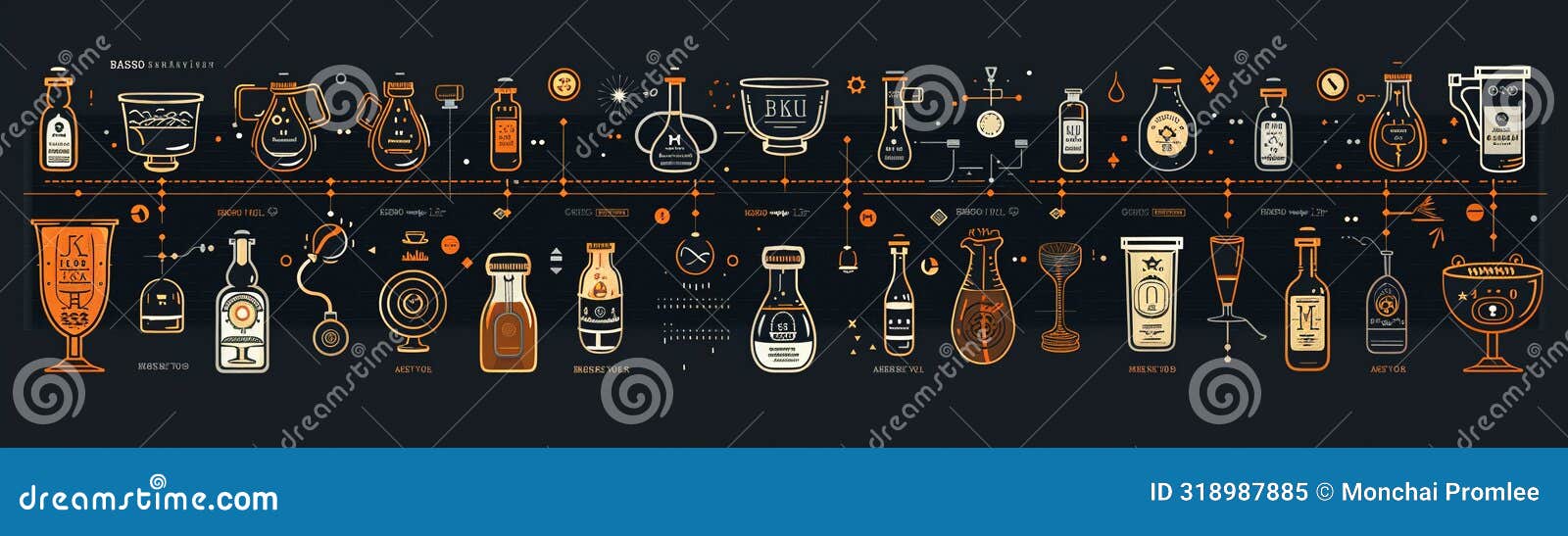 Multi-layered Brewing Diagram with Symbolic Icons for Each Step ...