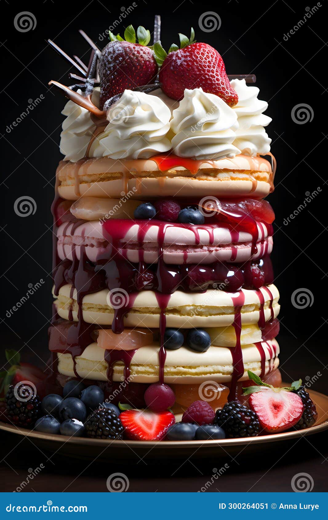 Multi-layered Cake with Diverse Flavor Combinations Stock Illustration ...