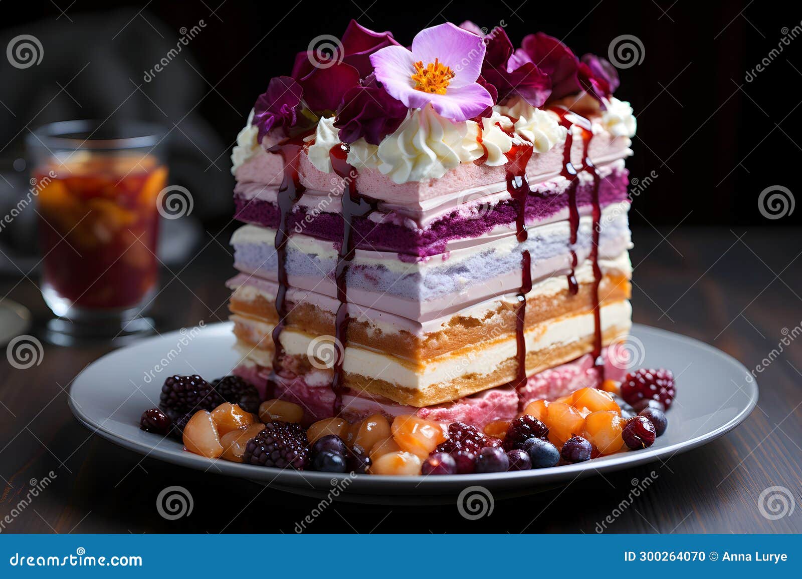 Multi-layered Cake, Infusing Each Layer with a Fruity Essence Stock ...