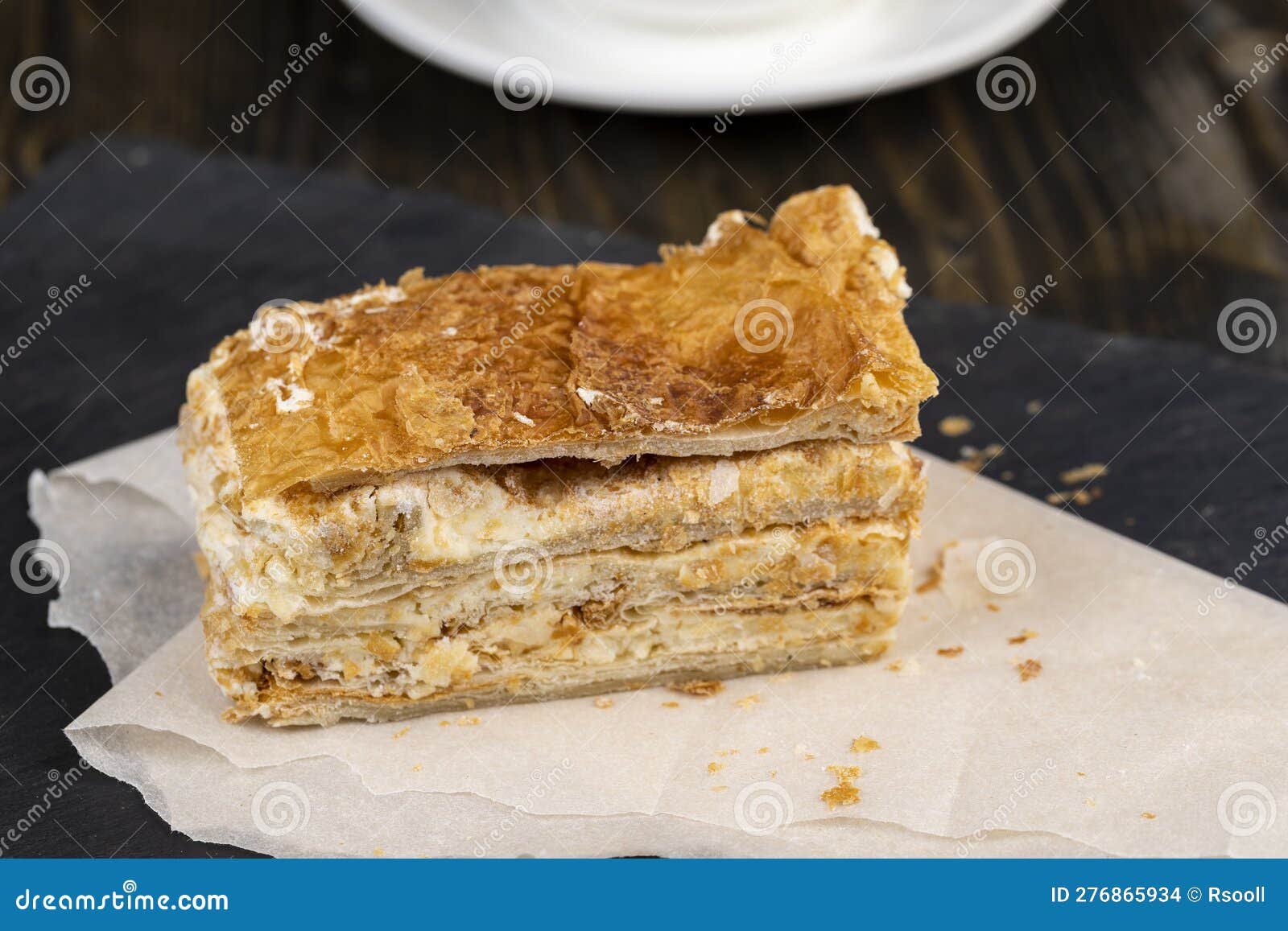 Multi-layered Cake Using a Large Amount of Sweet Cream Stock Photo ...