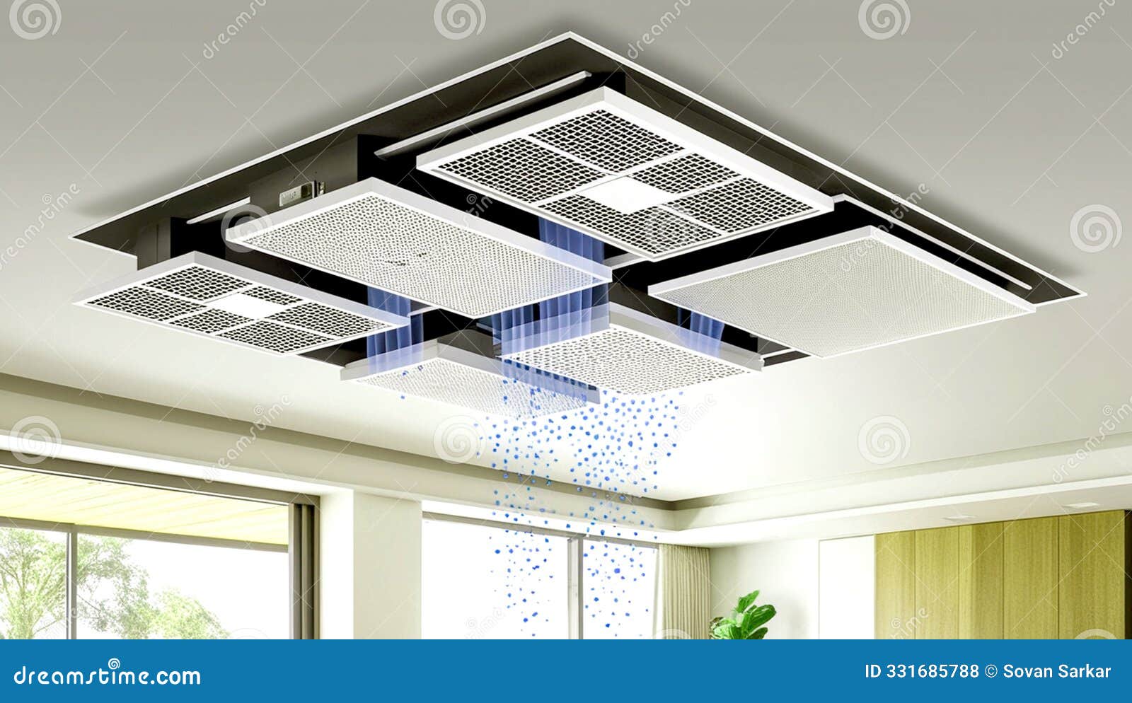 Multi Layered Ceilings with Integrated Air Filtration Stock ...