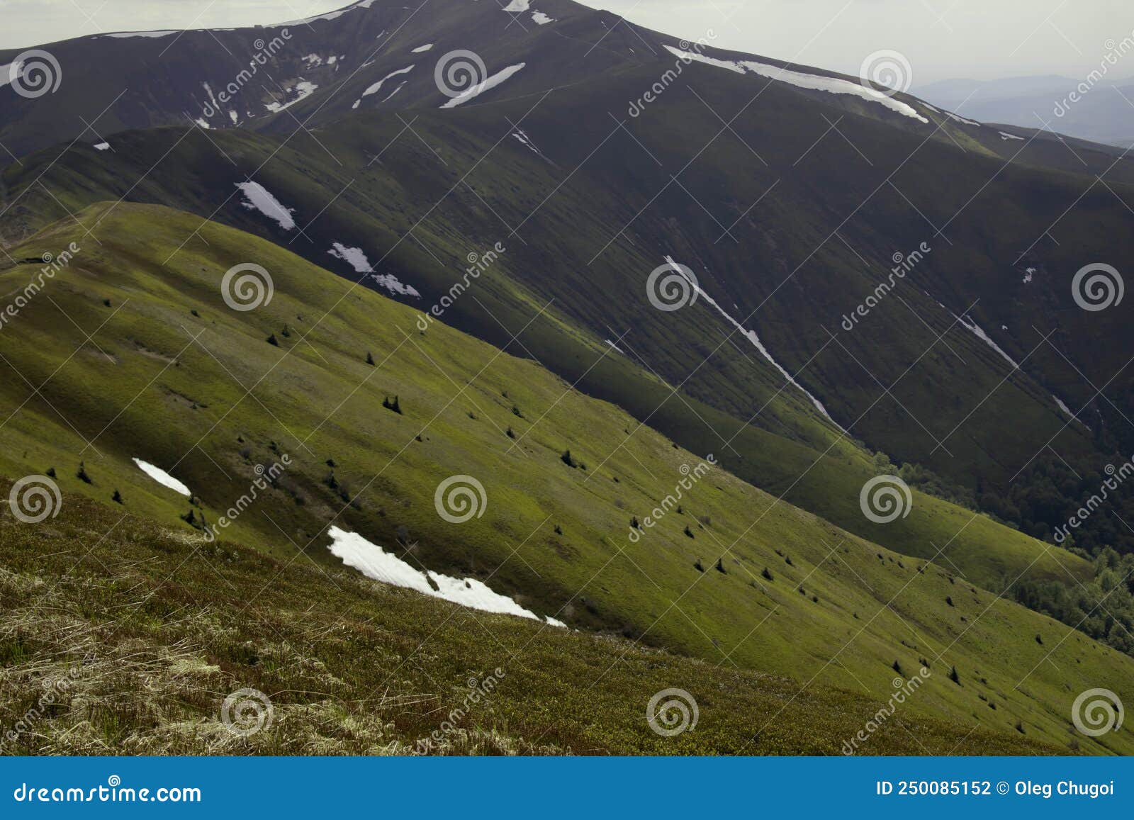 Multi-layered Shades on the Slopes of the Mountains. Stock Photo ...