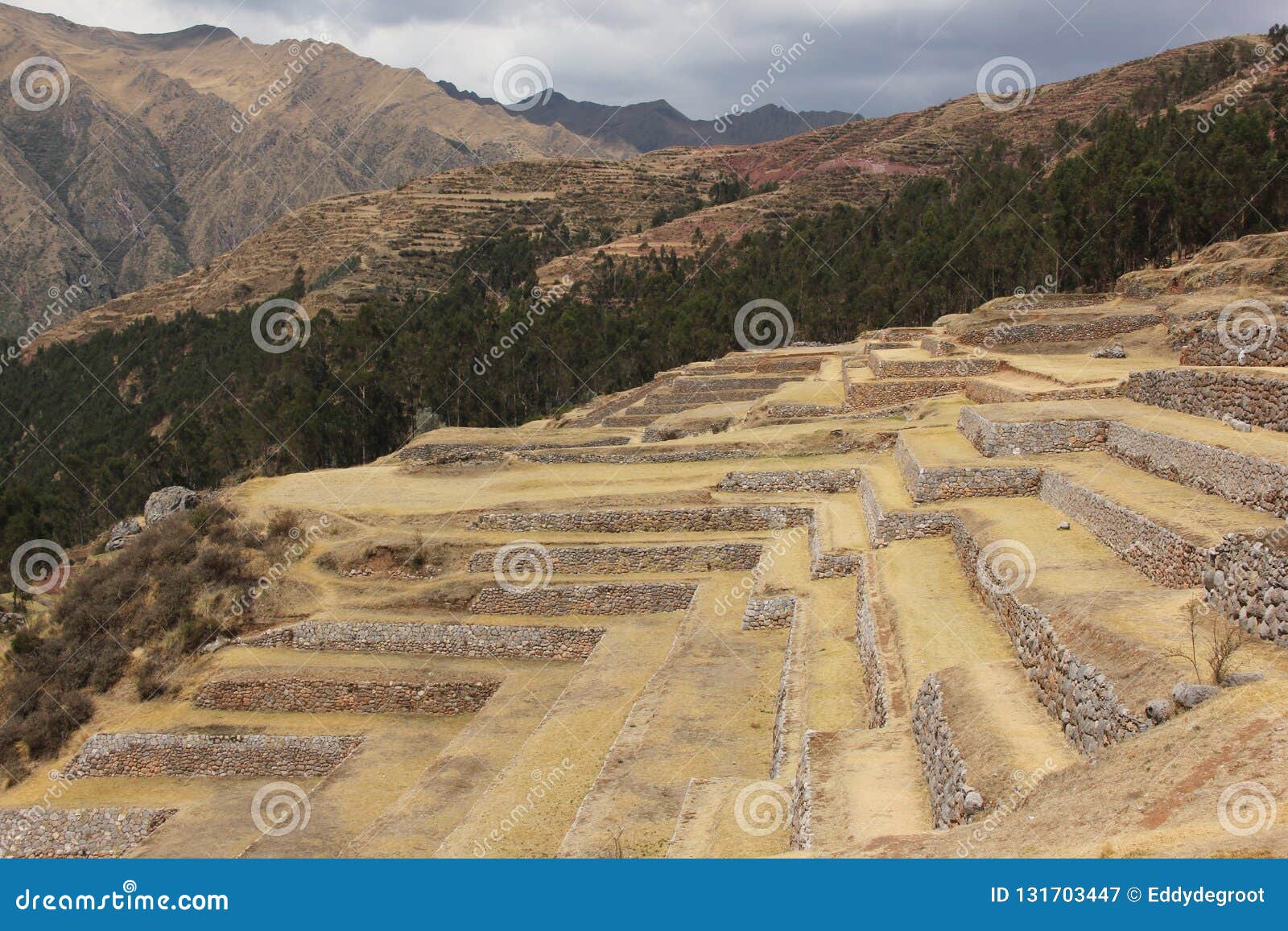 The Layered Terraces at Pisac Stock Image - Image of cuzco, circular ...