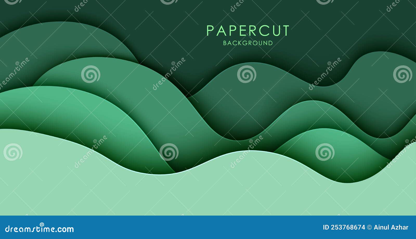 Multi Layers Green Dark Texture 3D Papercut Layers in Gradient Vector ...