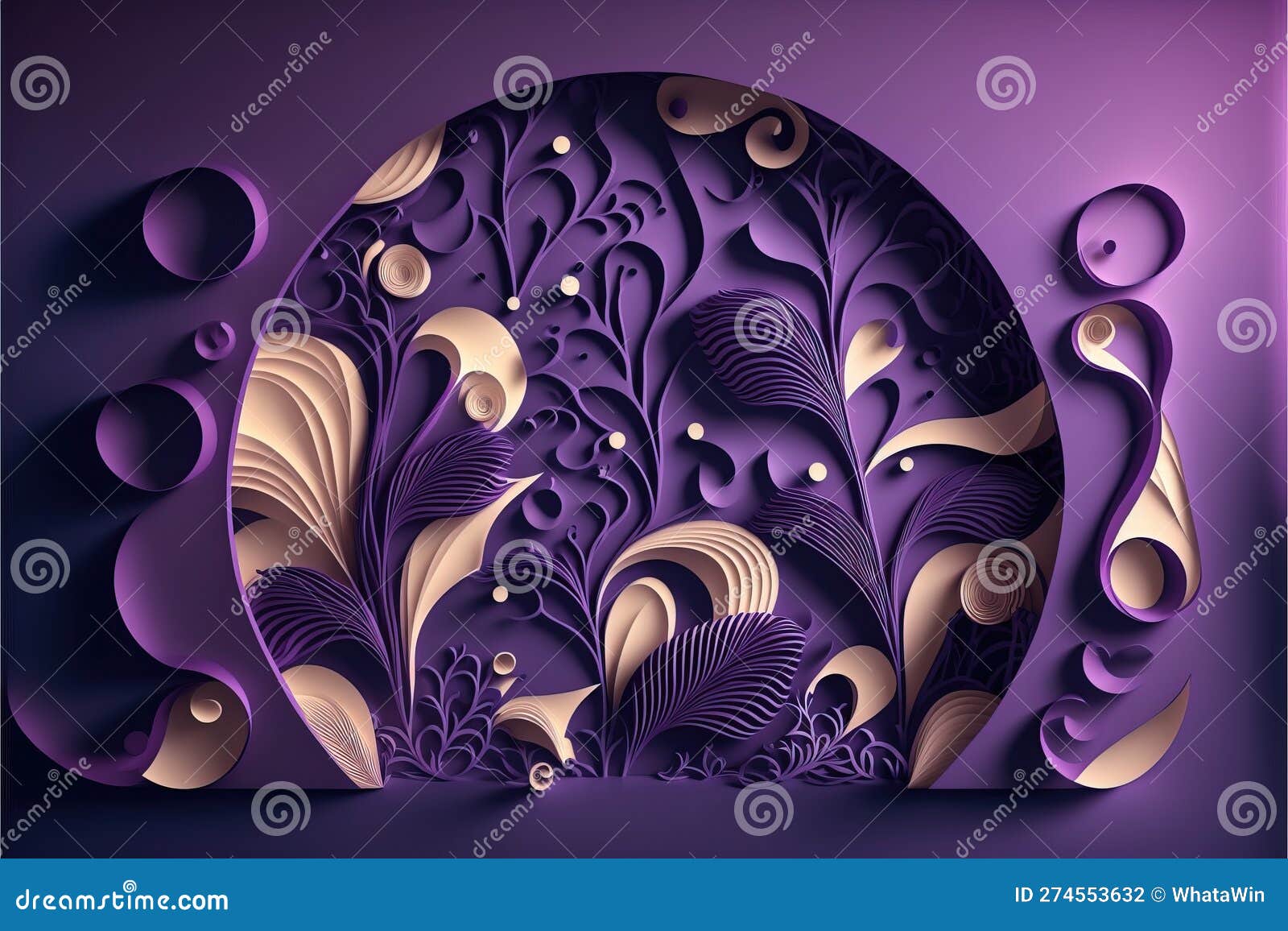Multi Layers Purple Color Texture 3D Papercut Background. Ai Generative ...